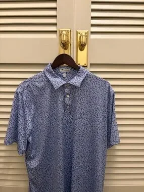 Peter Millar | Shirts | Peter Millar Light Blue Micro Floral Polo Shirt ...